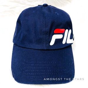 Fila | Accessories | Fila Logo Navy Blue Strapback Hat Cap | Poshmark